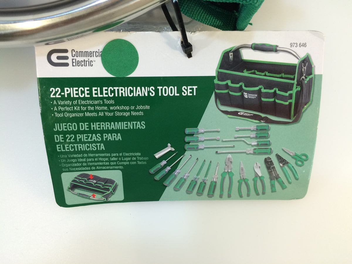 Commercial Electric ET07001 22-Piece Electrician's Tool Set – NT ...