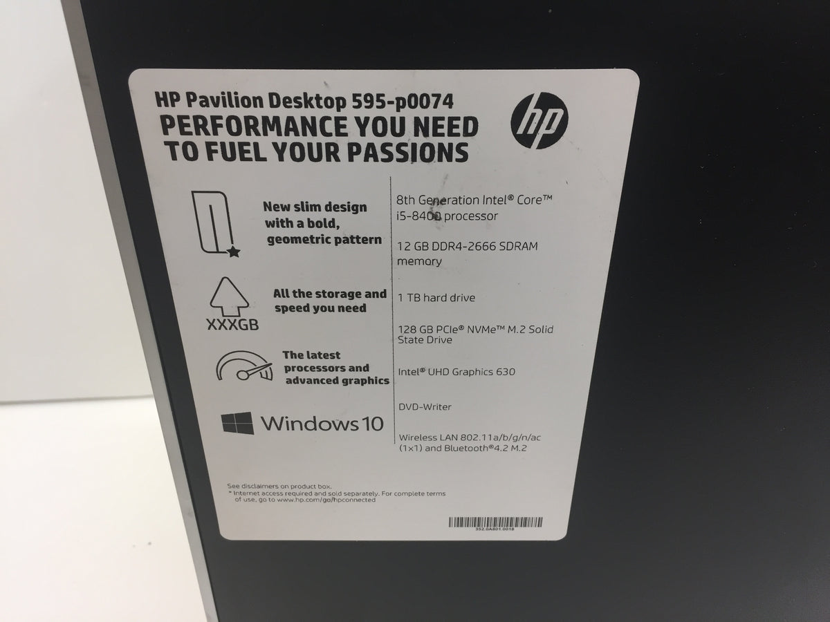 HP Pavilion Desktop 595-p0074 Intel i5-8400 | NT Electronics – NT ...