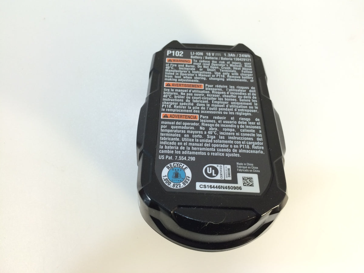 Ryobi P102 18-Volt Lithium-Ion Compact Battery, Original Genuine – NT ...