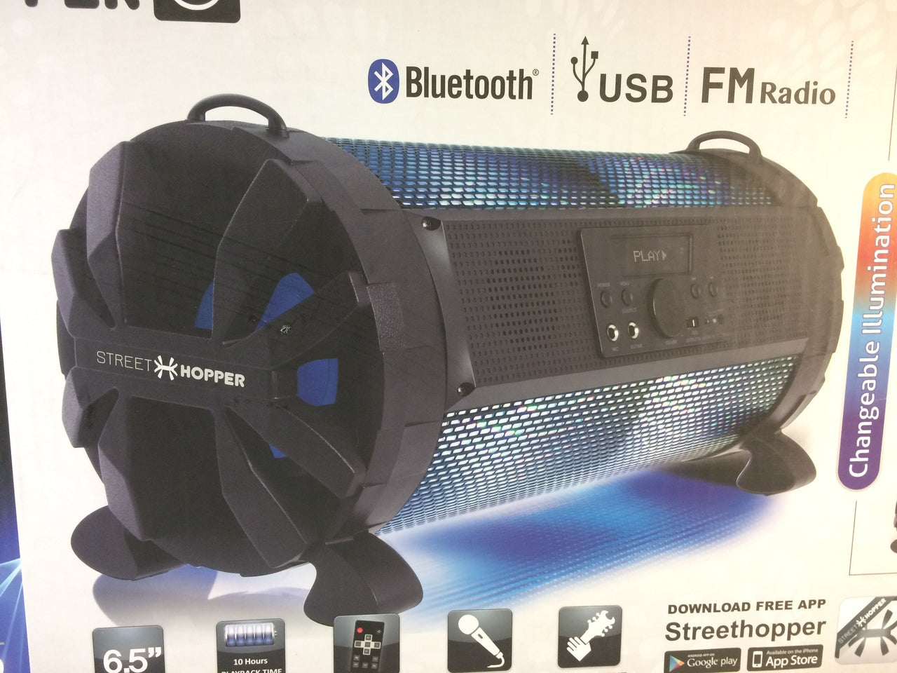 Soundstream Street Hopper 6 Speaker Portable Boombox w/ Light Show 2-C ...