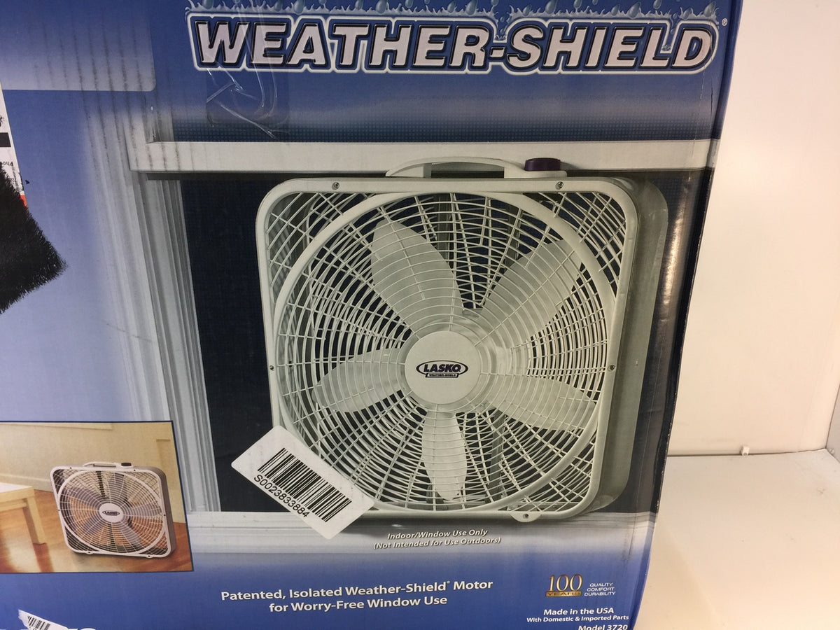 Lasko 3720 20 in. 3-Speed Weather Shield Performance Box Fan – NT ...