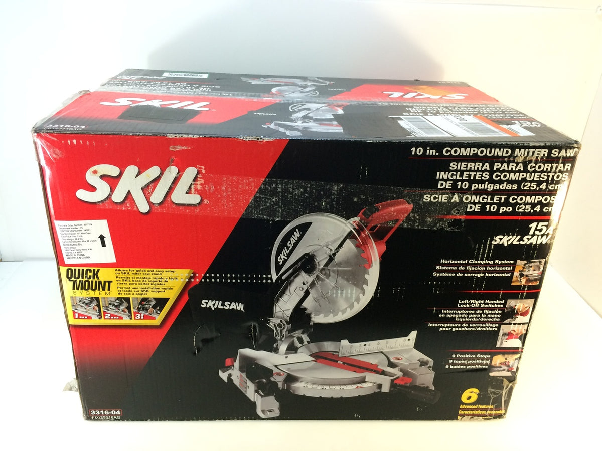 SKIL 3316-04 10 in. 15 Amp Corded Miter Saw with Quick Mount – NT ...