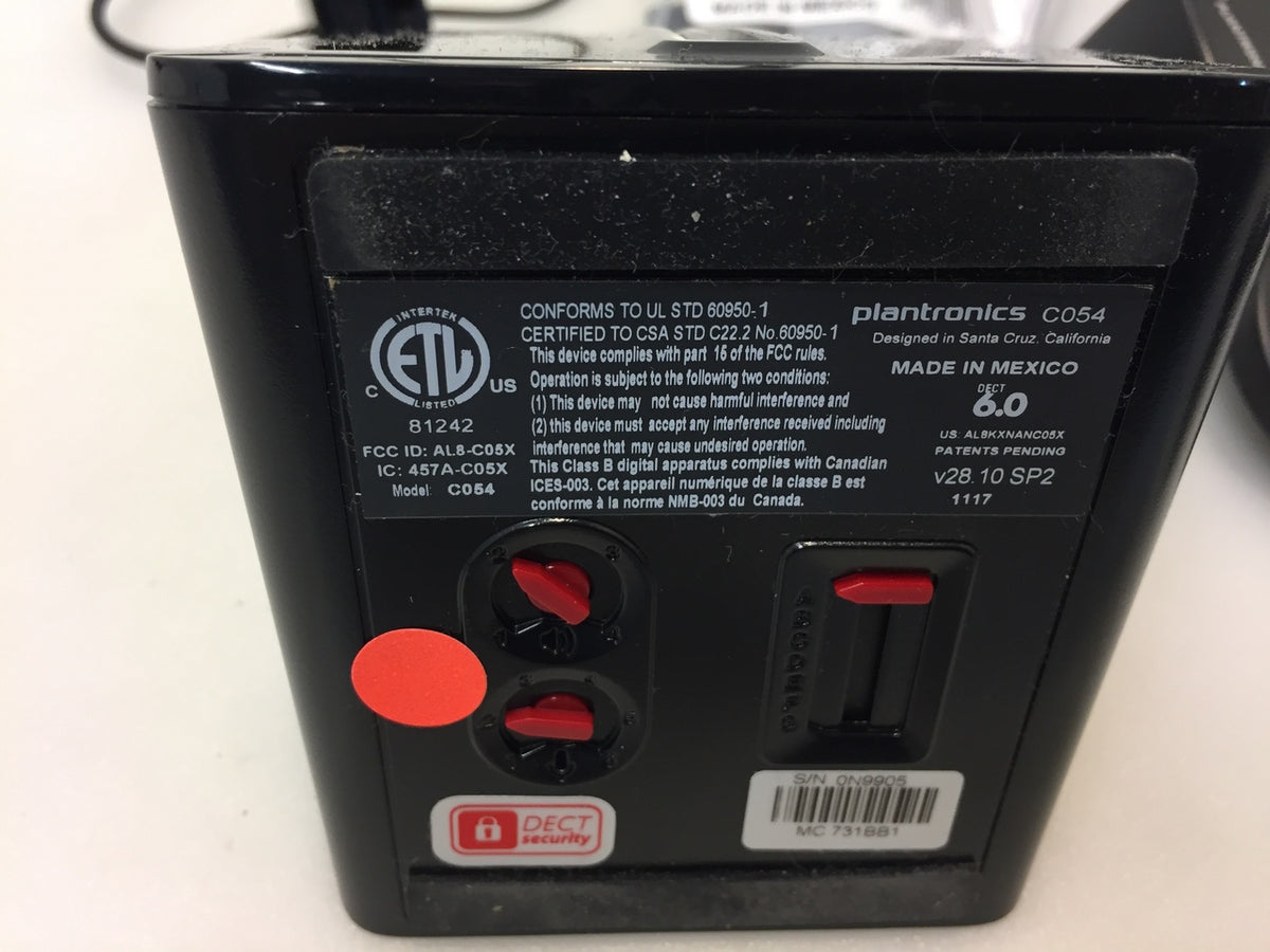 Plantronics C054 CO54 Wireless Headset + Charger Base, Lifter HL10, He ...