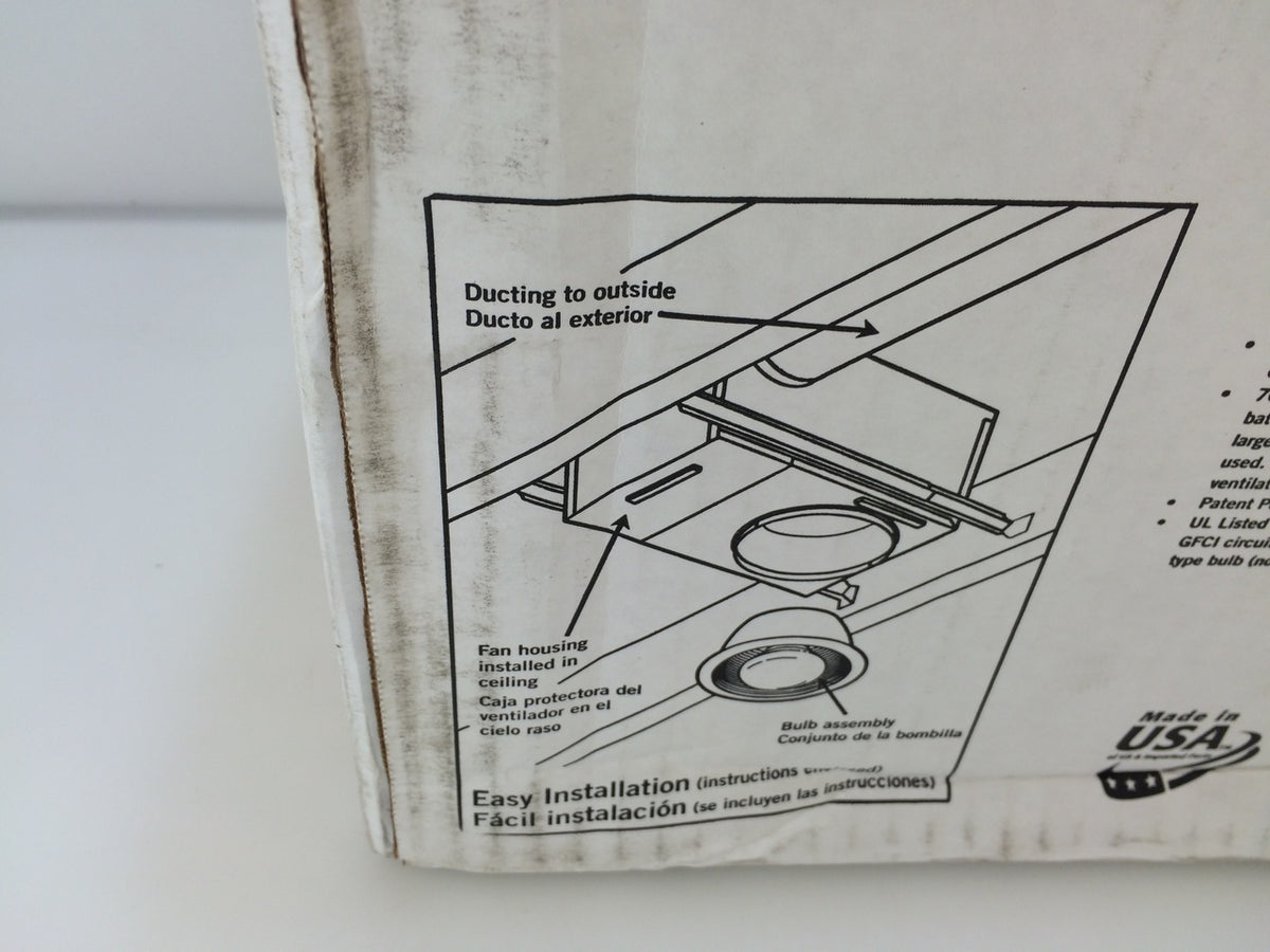 NuTone 744NT 70 CFM Ceiling Exhaust Fan with Recessed Light 6" White ...