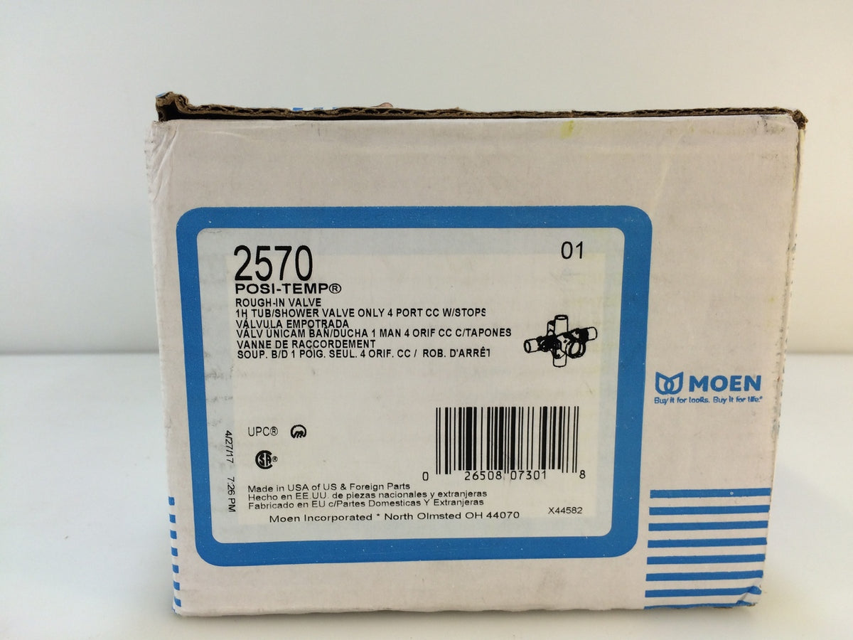 Moen 2570 Brass Rough-In Posi-Temp Pressure-Balancing Cycling Tub Show ...