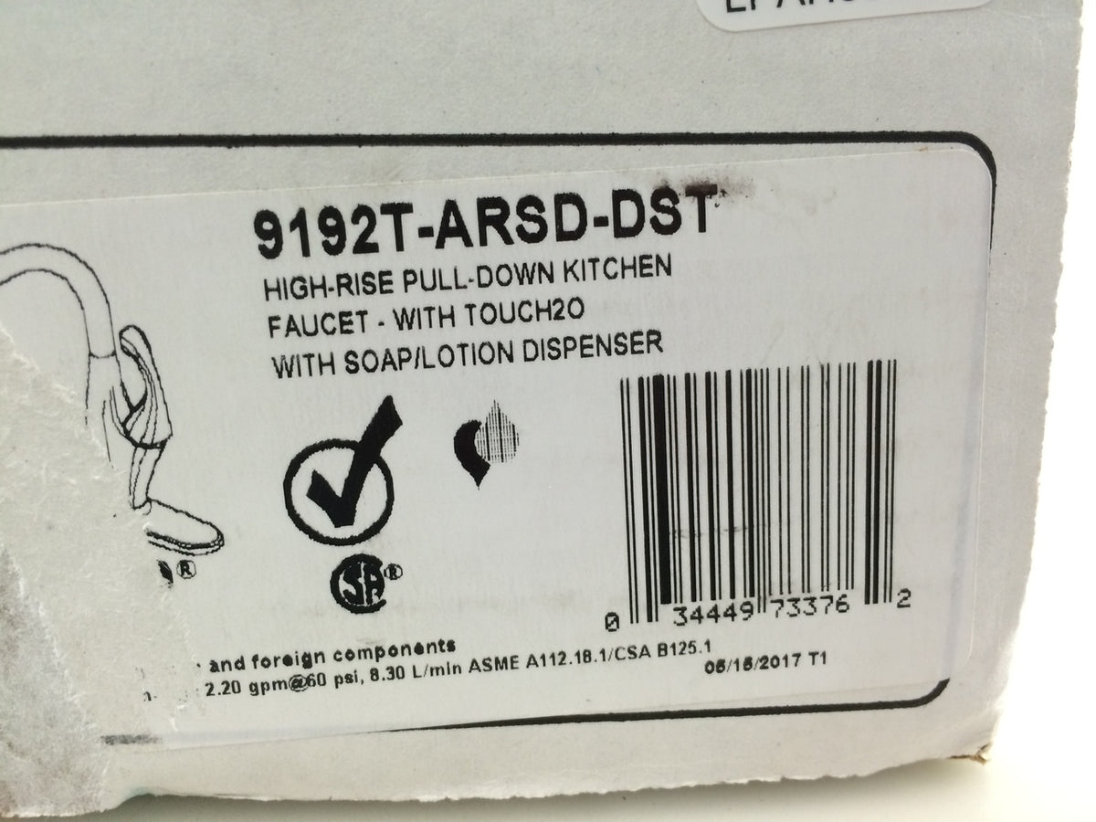 Delta 9192T-ARSD-DST Addison 1-Handle Pull-Down Kitchen Faucet Stainle ...