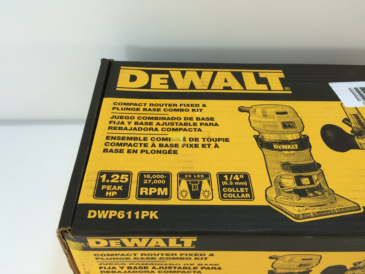 DEWALT DWP611PK 1.25 HP Compact Router with Plunge Base and Bag – NT ...