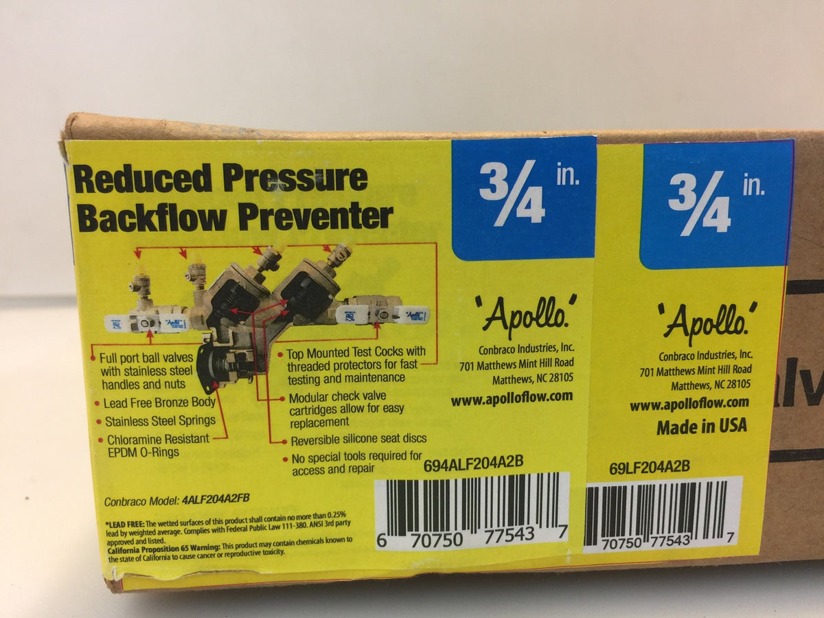 Apollo 3/4 in. Reduced Pressure Backflow Preventer, Lead Free, Black ...