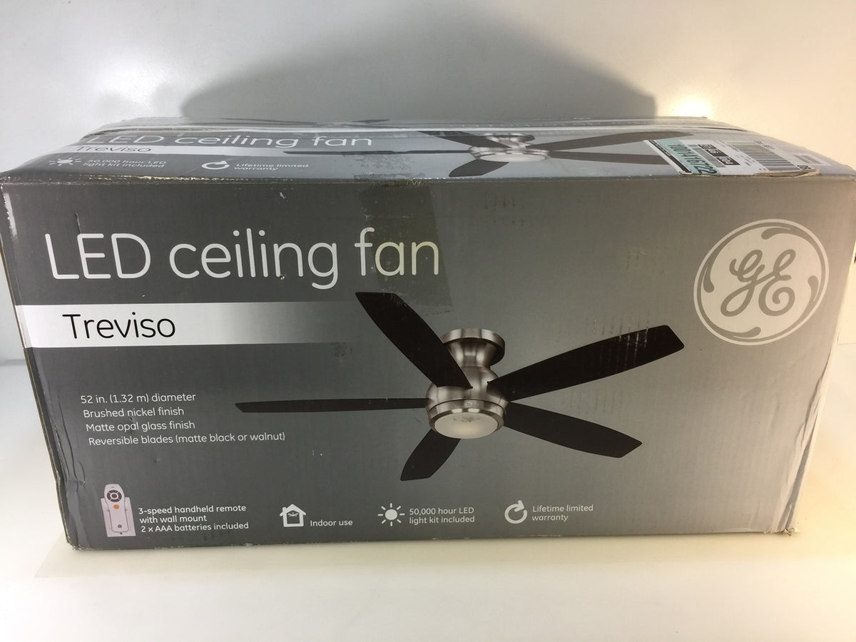 GE 20314 Treviso 52 in. Brushed Nickel Indoor LED Ceiling Fan – NT ...