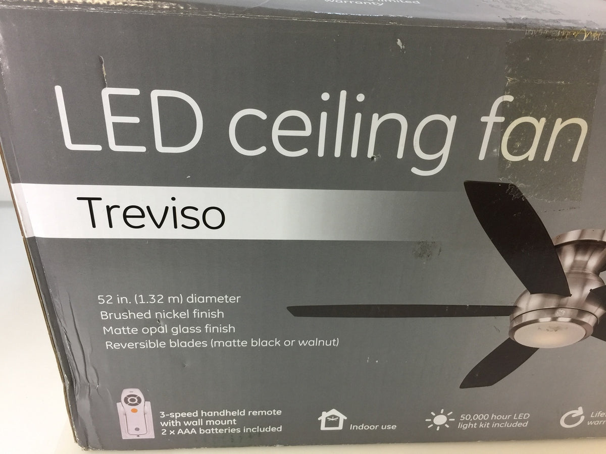 GE 20314 Treviso 52 in. Brushed Nickel Indoor LED Ceiling Fan – NT ...