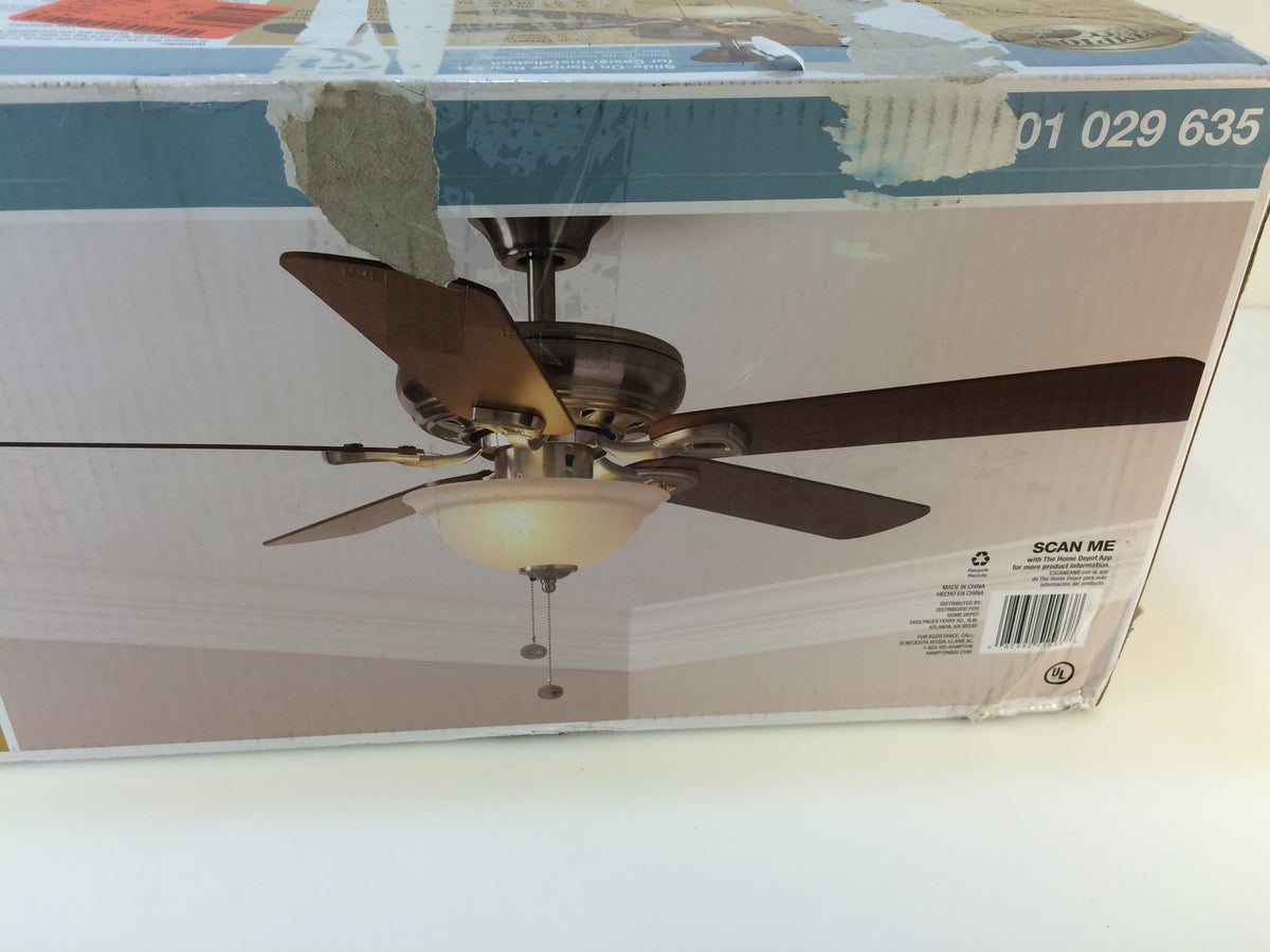Hampton Bay 51563 Rothley 52" Brushed Nickel Ceiling Fan 1001029635 ...