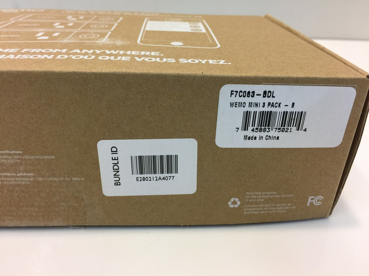 WeMo F7C063-BDL AC/DC Mini Smart Plug Bundle (3-Pack) – NT Electronics LLC