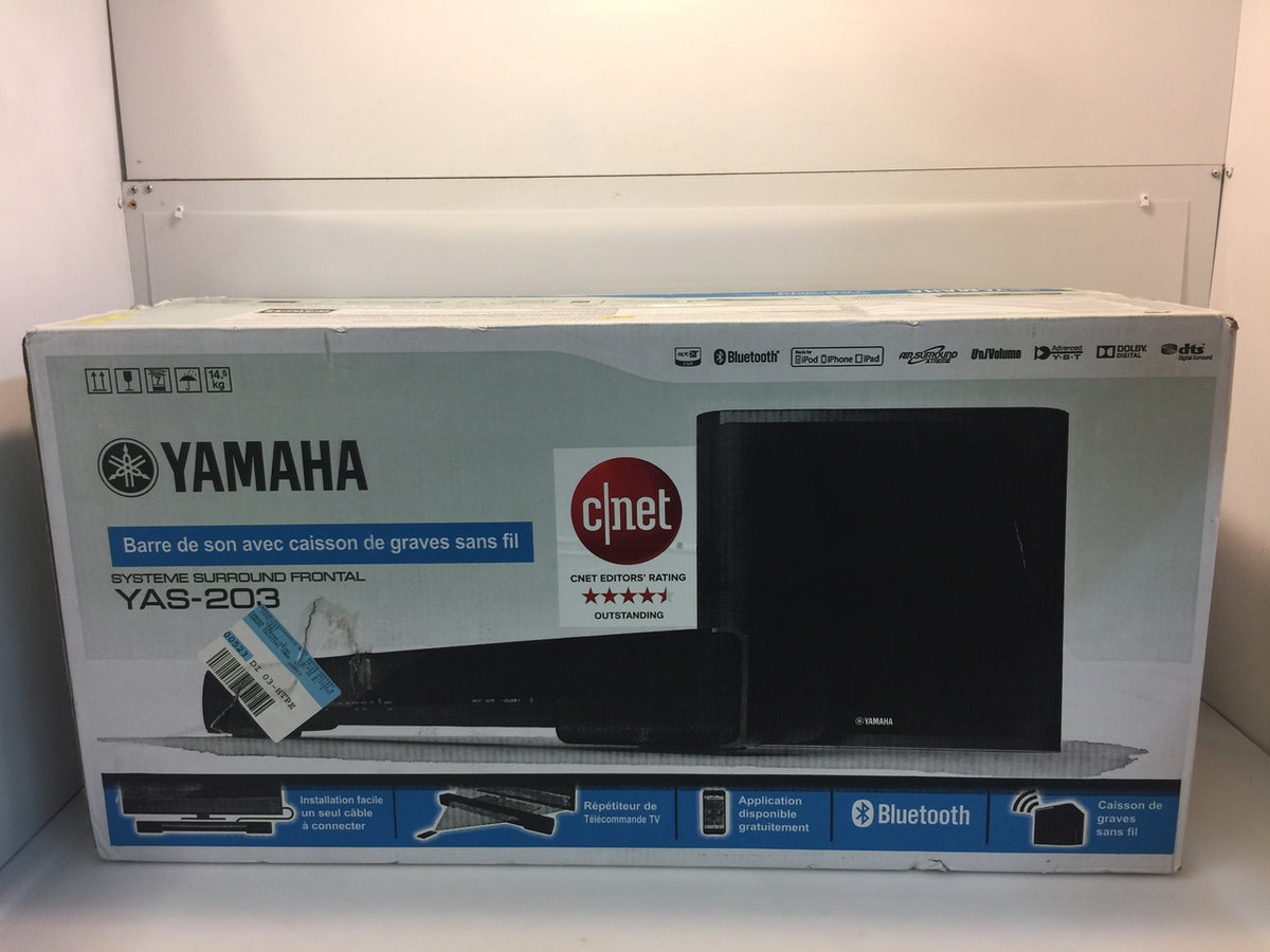 Yamaha YAS-203 Sound Bar Wireless Subwoofer 7.1 Virtual Surround Bluet ...