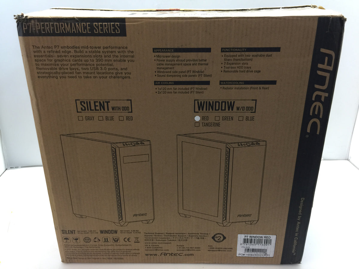 Antec Performance Elite P7 Window RED Mid tower Black Computer Case ...