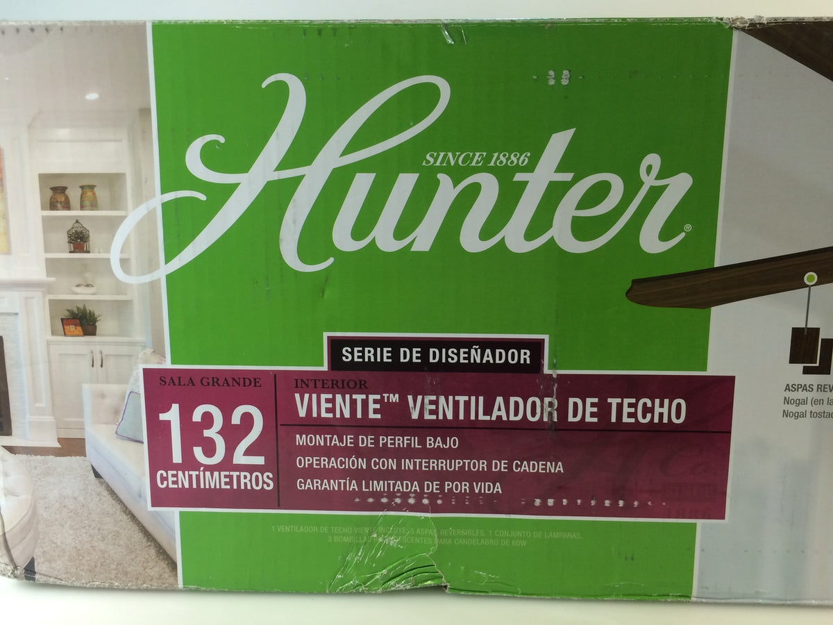 Hunter 53035 Viente 52" Roman Bronze Flushmount Ceiling Fan with Light ...