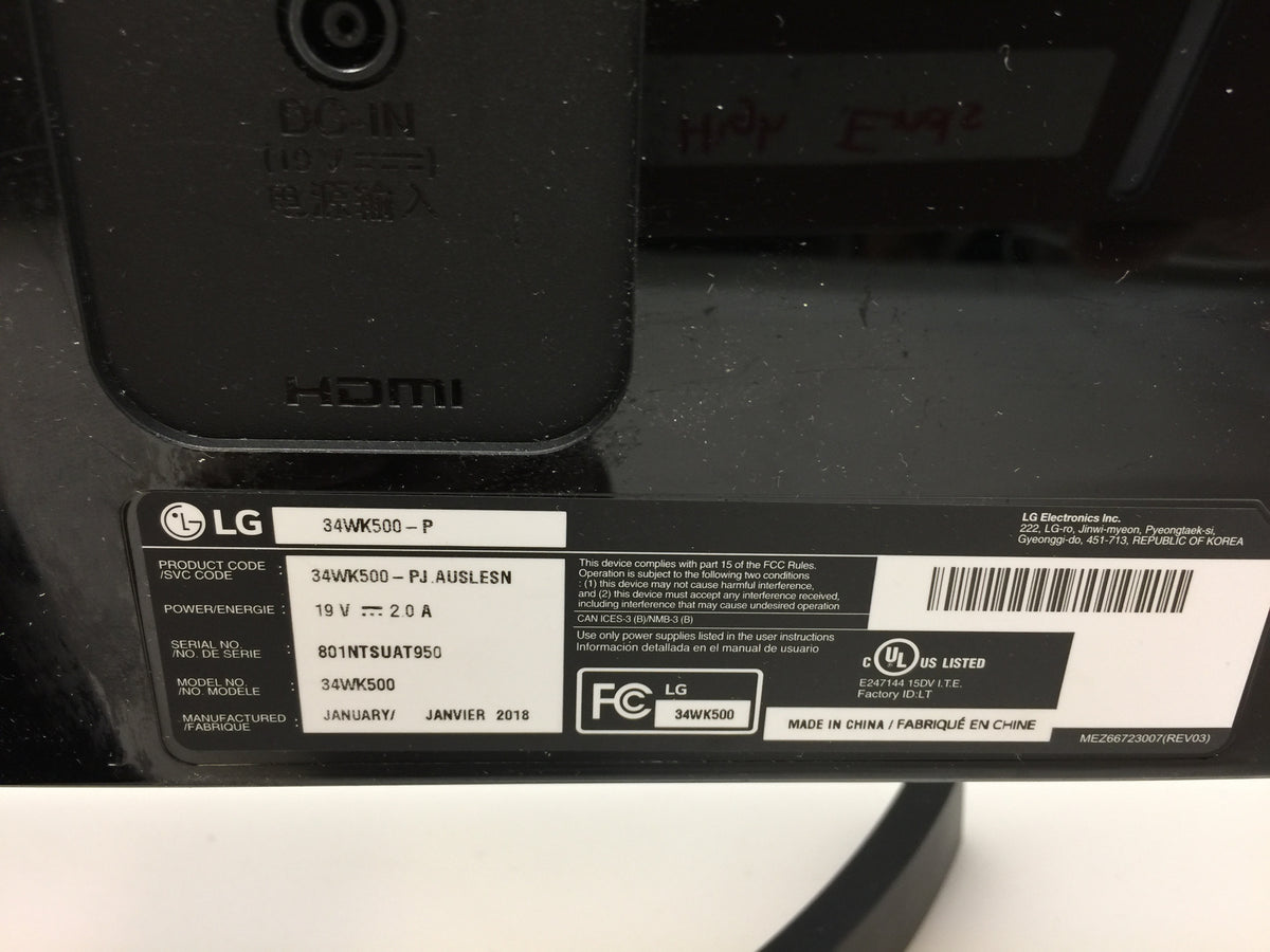 LG 34WK500-P 34" IPS LED UltraWide FHD FreeSync Monitor – NT ...