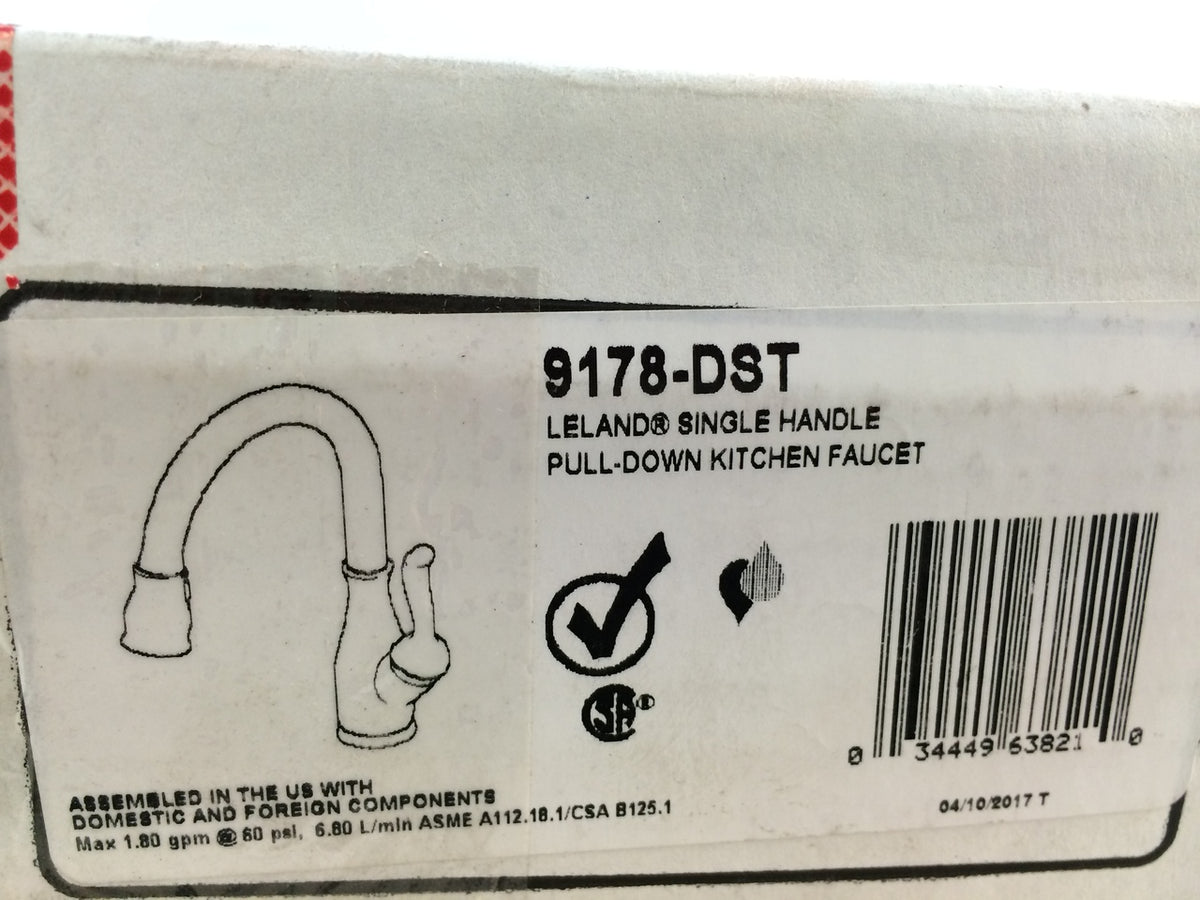 Delta 9178-DST Leland Single-Handle Pull-Down Sprayer Kitchen Faucet ...
