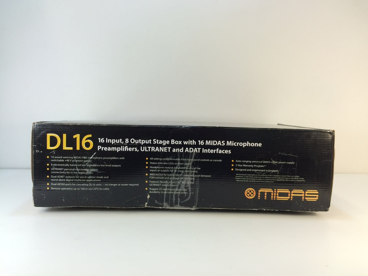 Midas DL16 16-Input 8-Output Digital Stage Box Preamplifier – NT ...