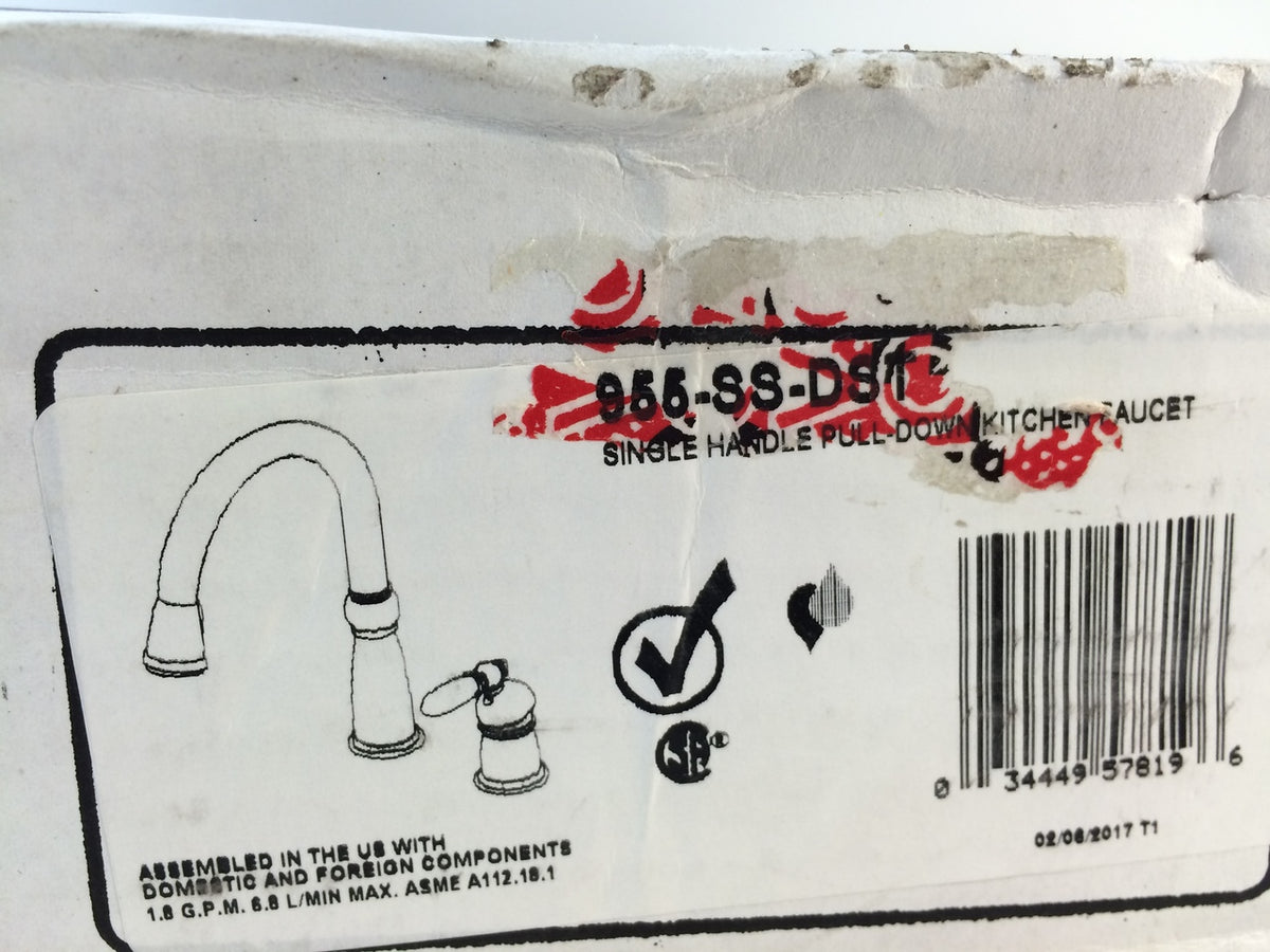 Delta 955-SS-DST Victorian 1-Handle Pull-Down Sprayer Kitchen Faucet S ...