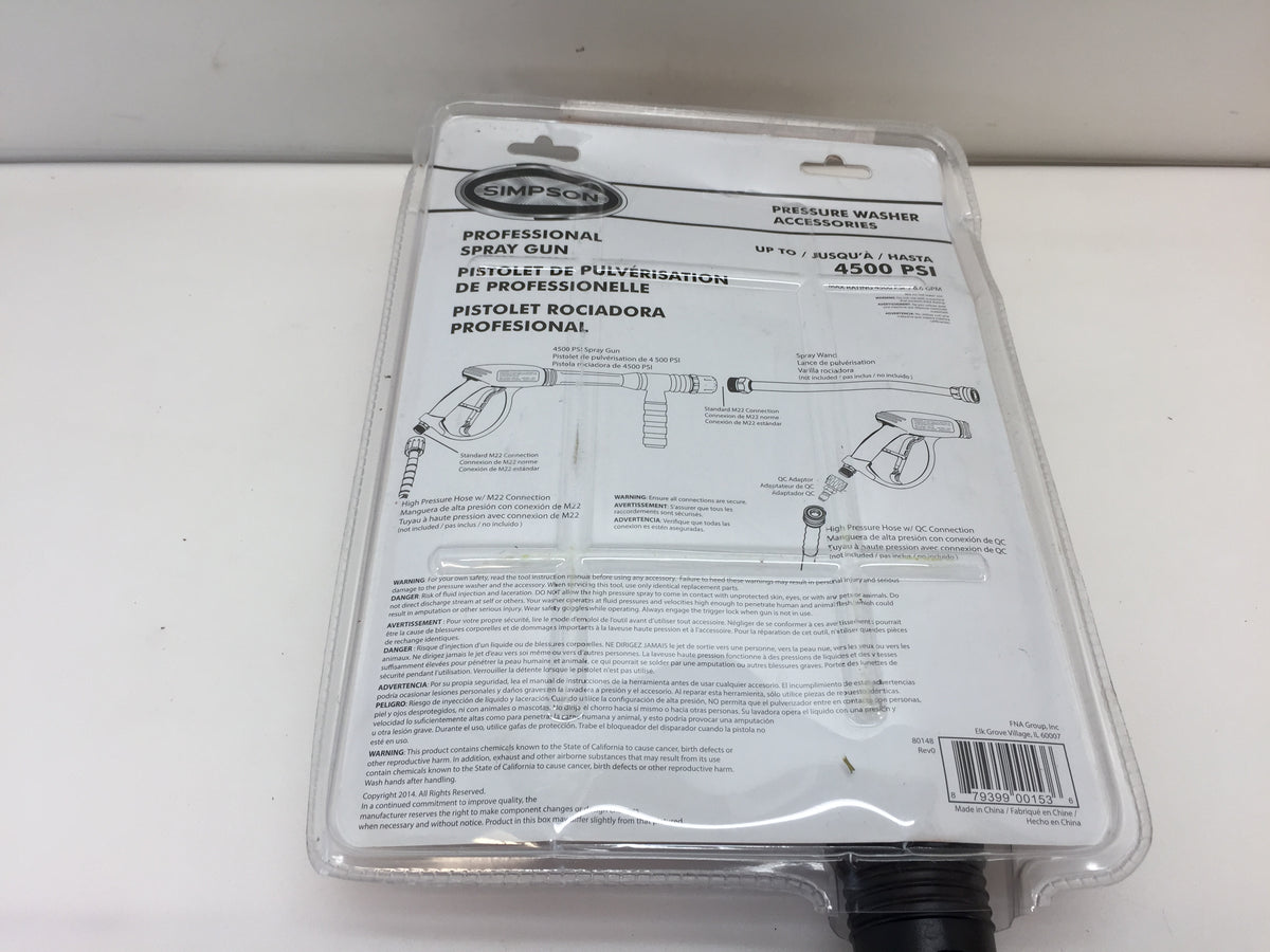 Simpson 80148 4,500 PSI Universal Spray Gun with Side Grip and M22 Con ...