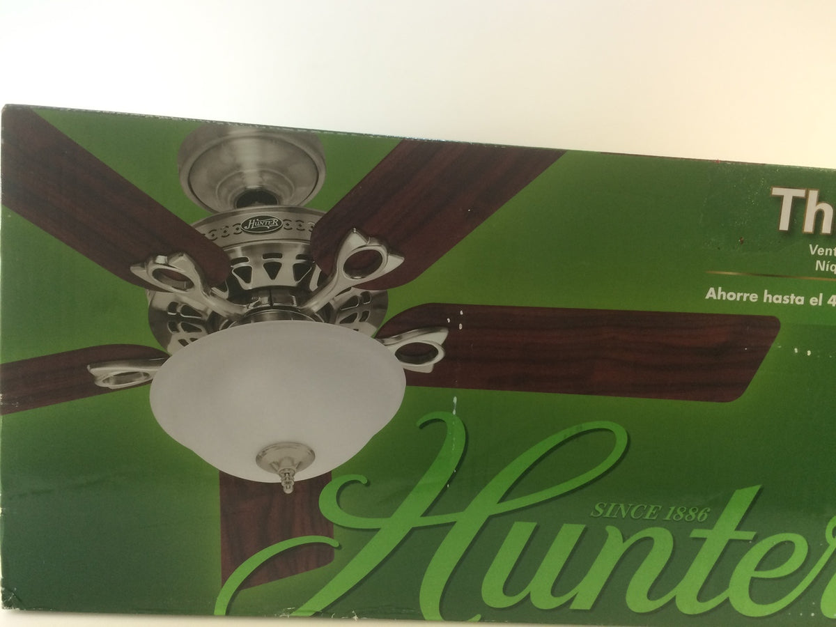 Hunter 53058 Astoria 52" Indoor Brushed Nickel Ceiling Fan with Light ...