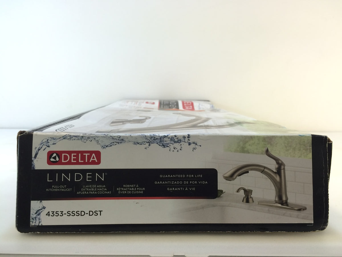 Delta 4353-SSSD-DST Linden 1-Handle Pull-Out Kitchen Faucet, Stainless ...