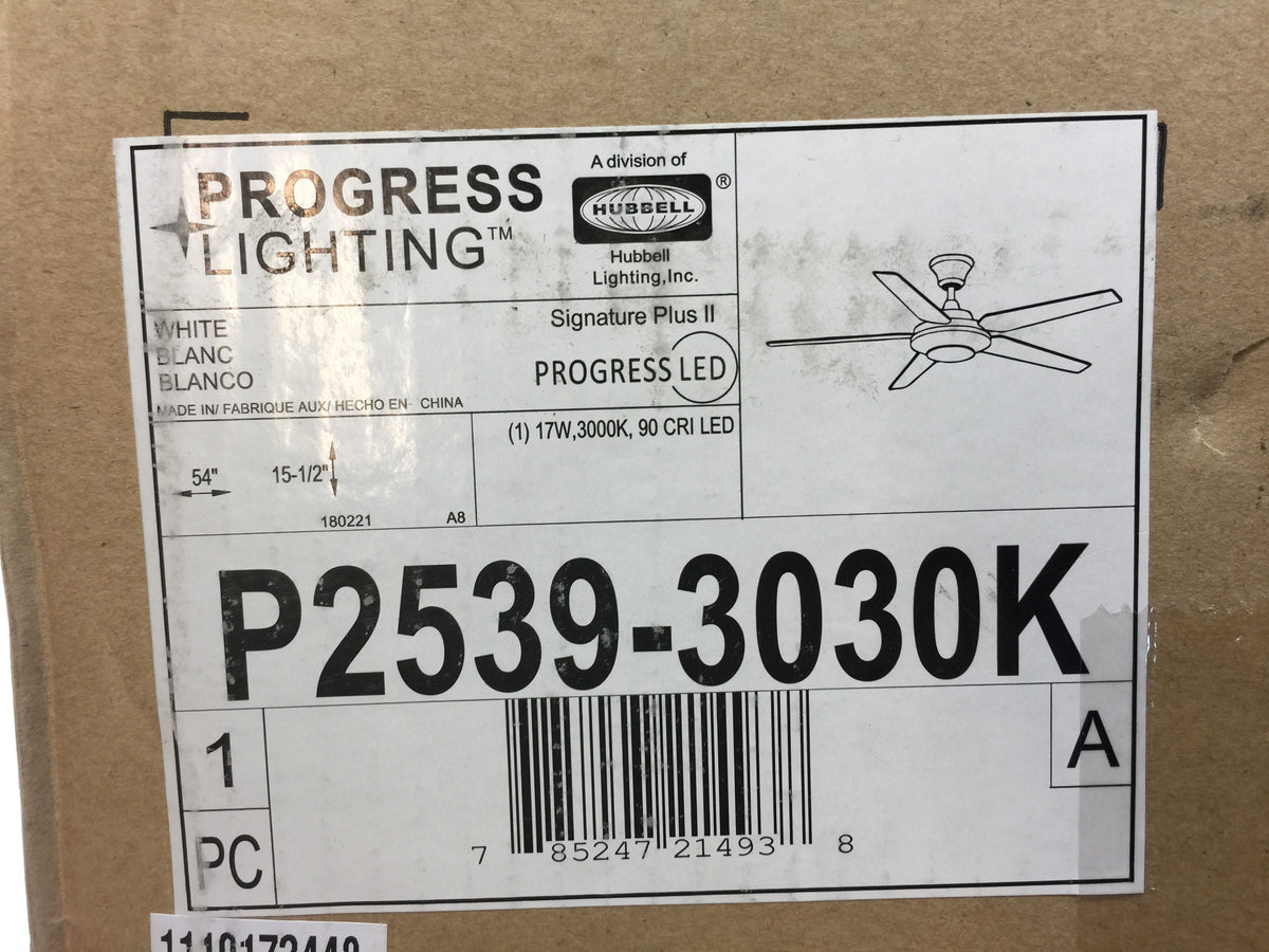 Progress Lighting P2539-3030K Signature Plus II 54" White Minimalist C ...