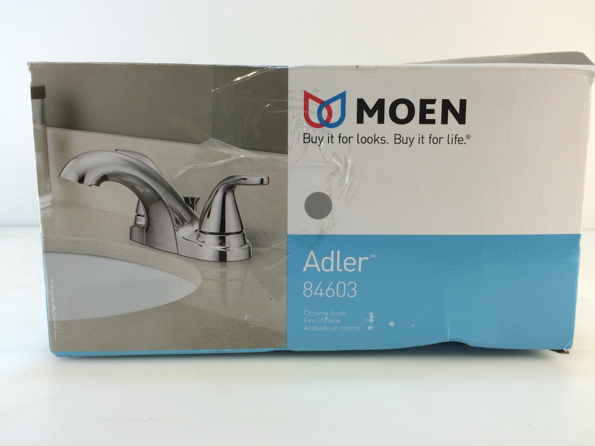 MOEN 84603 Adler 4 in. Centerset 2-Handle Bathroom Faucet in Chrome ...